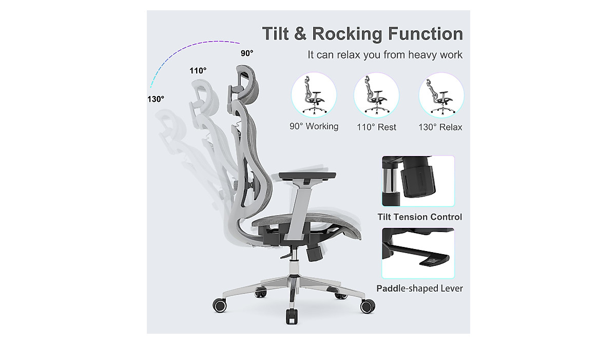 Logicfox Ergonomic Mesh Office Chair with Adjustable Support & Lumbar