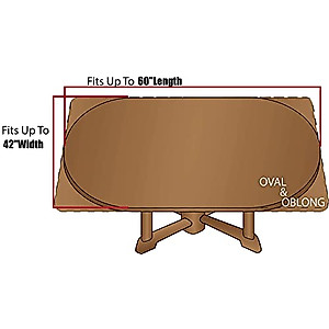 ESFVRG Marble Oval Elastic Fitted Tablecloth, Onyx Stone Surface Pattern, for Kitchen Dinning Tabletop Decoration Outdoor Picnic, Fits 42" x 60" Table,