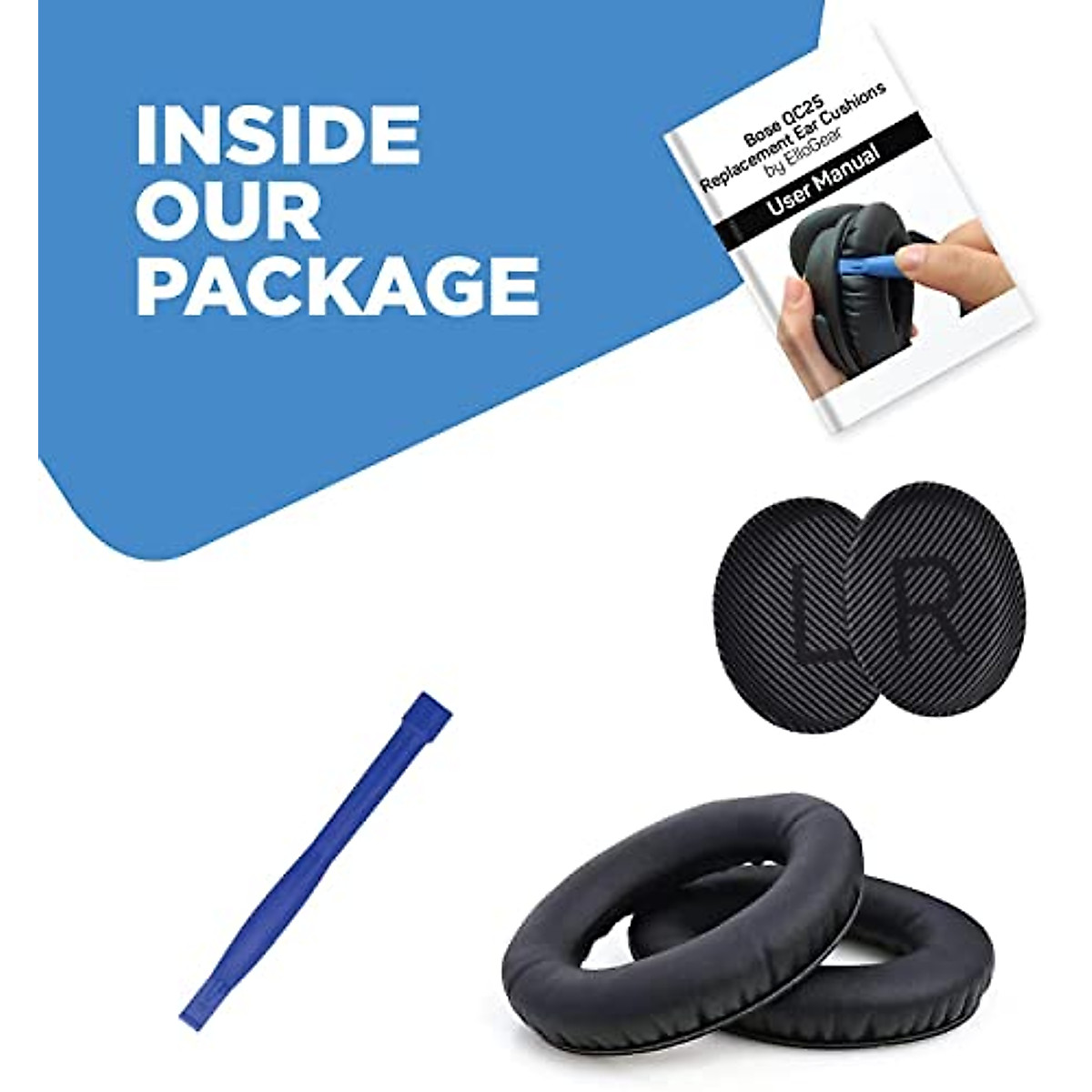 Premium Replacement Ear Pads for Bose QuietComfort QC35, Quiet Comfort QC 35 II Ear Cusion - Bose Headphones Replacement Parts - Gray/Black