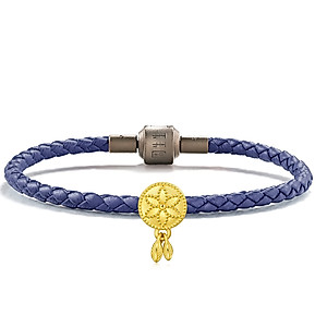 CHOW SANG SANG 999 24K Solid Gold Spiritual Dreamcatcher Mini Charm Bracelet for Women 92448C (Gold, 19 CM)