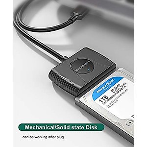 SNANSHI SATA to USB 3.0 Adapter USB to SATA Adapter with Power for 3.5/2.5 Inch HDD/SSD with 12V/2A Power Adapter