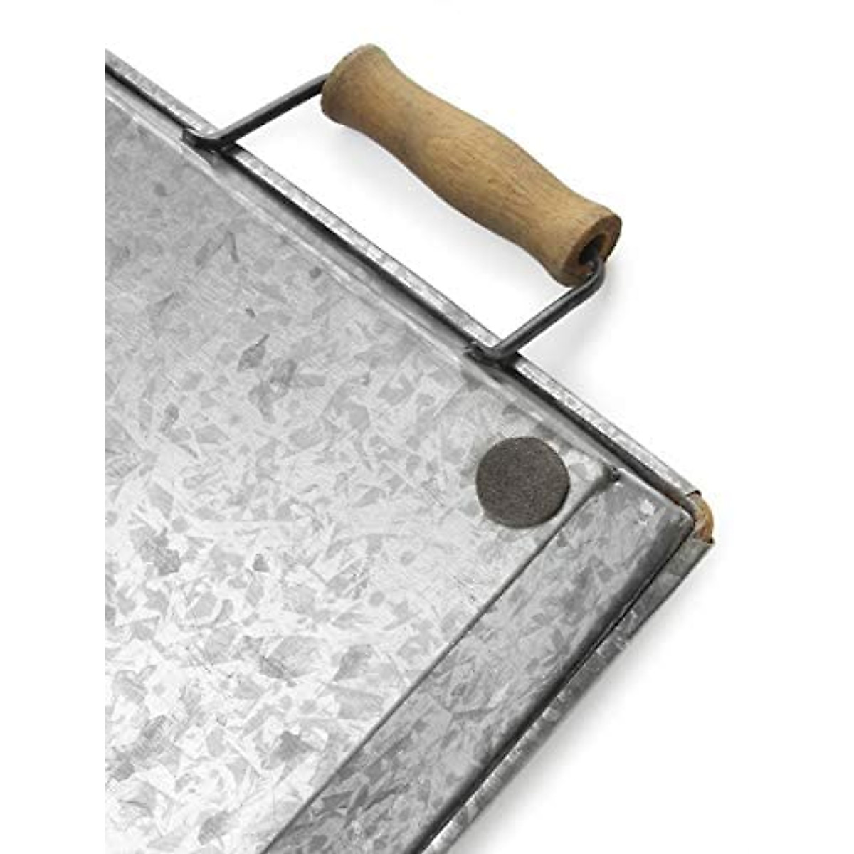 AuldHome Design Galvanized Farmhouse Trays (Set of 2, Small & Medium); Farmhouse Decor Rectangular Trays with Handles