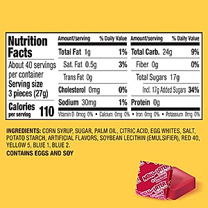 Now and Later Giant Chewy Original Mix, Mixed Fruit Chew Candy, 38 Ounce Jar