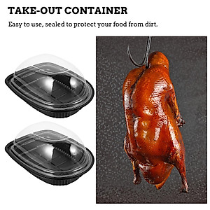 DOITOOL 20PCS Rotisserie Chicken Roaster Container with Lids - Plastic Disposable Take out Containers Carrier with Clear Dome Lid