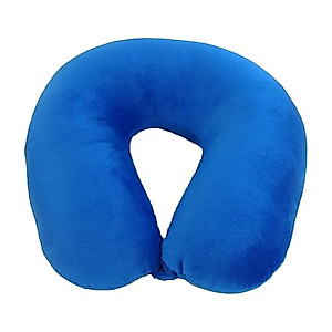 Wolf Essentials Adult Cozy Soft Microfiber Neck Pillow, Compact, Perfect for Plane or Car Travel, Royal