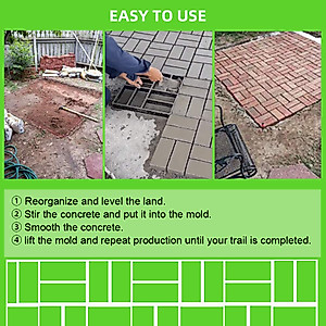 2 Pack 15.7"x15.7"x1.57" Walk Path Maker Reused Concrete Molds Pathmate Stone Molding Stepping Stone Paver Walk Way DIY Path Paving Garden Yard Patio Mold (8-Grid)…