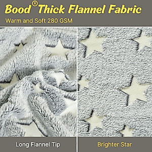 Bood Glow in The Dark Blanket, Soft Kids Fuzzy Throw Blankets, for Boy and Girl, Personalized Blankets, Soft Fluffy Fleece Plush Furry Throw, Funny Presents(50"x60",Star Pattern)