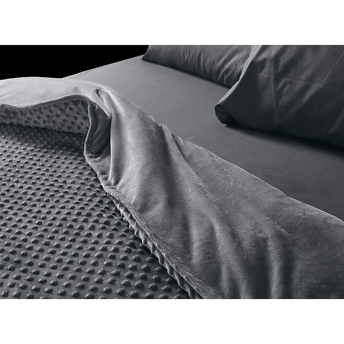 RelaxBlanket 60''x80'' Duvet Cover for Weighted Blanket | Premium Super Soft Minky Dot | Dark Grey