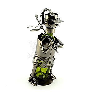 WINE BODIES Lady Golfer Wine Bottle Holder Character, Charcoal