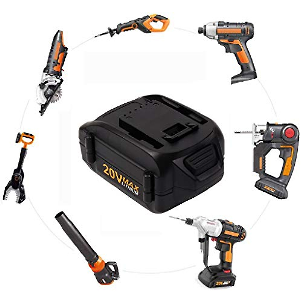 CEENR 2 Pack 4.0Ah WA3520 20v Replacement for Worx 20V Battery Lithium 20 Volt WA3525 WA3575 WA3578 Compatible with Worx Weed Eater, Leaf Blower Tools WG151s WG155s WG255s WG540s WG545s WG890 WG891