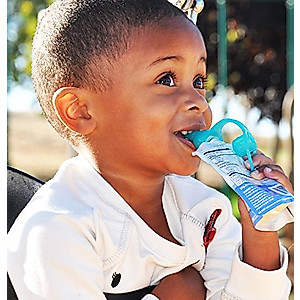 ChooMee SoftSip Food Pouch Tops | Orange Aqua + Purple Travel case | Prevent Spills and Protect Childs Mouth