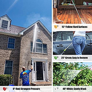 WHOLESUN WS 3000 Electric Pressure Washer, 1.58GPM 1600W High Power Washer Machine with Spray Gun & 4 Nozzles for Cars, Homes, Driveways, Patios