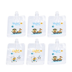 7pcs Set Baby Food Pouch Maker Reusable Pure Color Pouches Toddler Fruit Squeeze Puree Filler for Kids (Green)