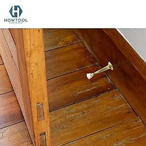 Door Stops 3 Inch Rigid Wall Mounted with Rubber Tip Champagne Brass, 5 Pack | HOWTOOL