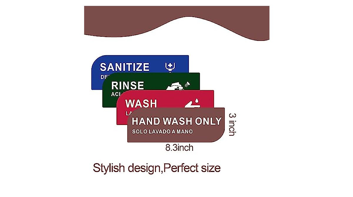 Wash Rinse Sanitize Sink Labels - Waterproof 12-Pack for Commercial ...