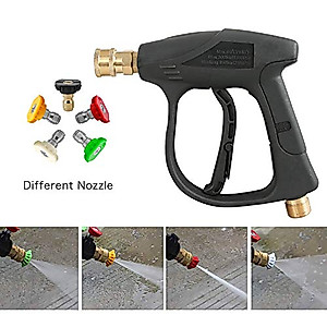 Sooprinse High Pressure Washer Gun,3000 PSI Max with 5 color quick connect Nozzles M22 hose connector 3.0 TIP