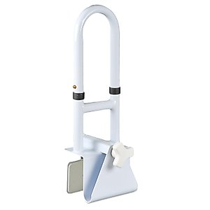 Icedeer Adjustable Bathtub Grab Bars for Seniors, Tub Handle Grab Bar for Elderly Bath Support, Bathtub Safety Rail, White