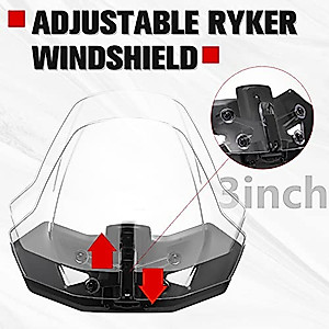 A & UTV PRO Sport Windshield & Aluminum Plastic Handguards Kit for Can-Am Ryker All Model, Adjustable Vented Windscreen, Hand Guard Protector, Replace OEM # 219401023, 219400771, 219400998, 219400894