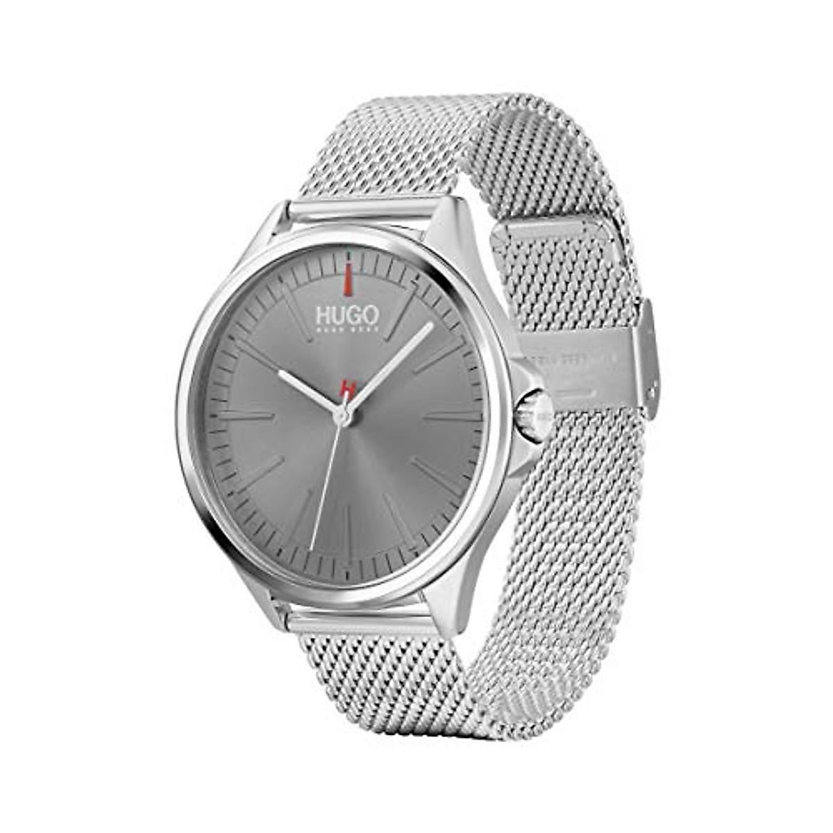 HUGO #Smash Men's Quartz Stainless Steel and Bracelet Watch, Color: Silver (Model: 1530135)