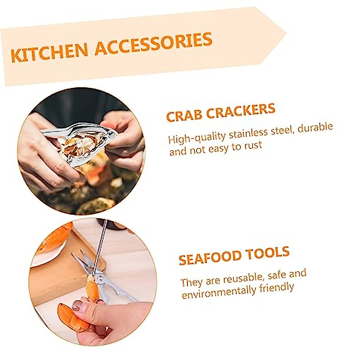 DOITOOL 1 Set Crab Eating Tool Oyster Crackers Stainless Steel Bottle Opener Stainless Steel Scissors Crab Leg Seafood Forks Picks Crab Legs Opener Stainless Steel Tools Crab Scoop Crusher
