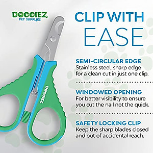 Dog Nail Clippers for Small Dogs, Cat Nail Clipper - Safe for Small Breeds Pet Nail Clippers - Dog Nail Trimmers for Puppy, Prevents Over Cutting of Dog Toenail, Cat Claw - Cat Nail Trimmer for Kitten