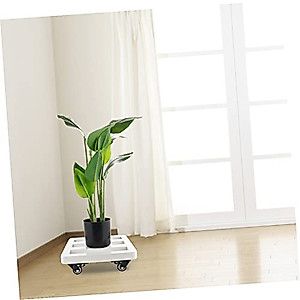 Cabilock Mobile Pot Base Round Planter House Plants Bonsai Planter Pot Round Flower Pots Rack Caddies Heavy Duty Plant Caddy with Wheels Iron Potted Plant Caddy Rolling Plant Tray Pulley