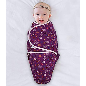 The Peanutshell Swaddle Blankets for Baby Girls, Cheetah & Ditsy Floral, 3 Pack Wrap Set, 2 Sizes (Small/Medium)