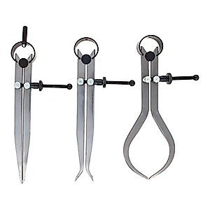 Utoolmart Spring Inside Outside Divider Caliper Set, 3 Piece 6" Quick Adjust Spring Caliper/Divider Set, Carbon Steel Measuring Tool Caliper, for Wood Turning Lathe Projects