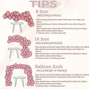 Pastel Pink Nude Balloon Garland Kit, SCMDOTI Double Stuffed Blush Pink Nude White Balloon Arch Garland Kit for Boho Party,Baby Shower Decoration,Birthday, Bridal Shower,Gender Reveal Party Deco