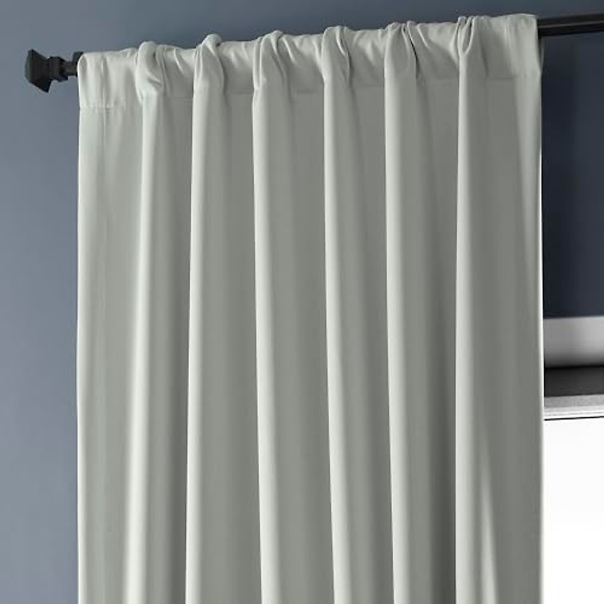 HPD Half Price Drapes Faux Linen Room Darkening Curtains - 108 Inches Long Luxury Linen Curtains for Bedroom & Living Room (1 Panel), 50W X 108L, Oyster