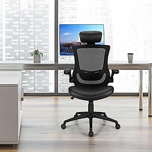 NJSV High Back Mesh Computer Chair Ergonomic Office Chair w/Flip-up Armrests Gaming Chair Office Chair Desk Chair Computer Chair Home Office Desk Chairs Gamer Chair Office Chairs