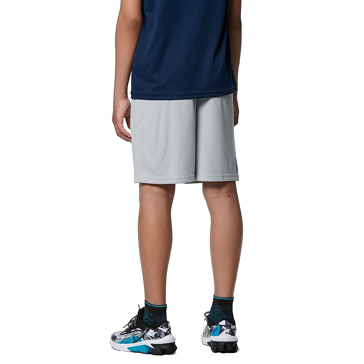 Under Armour boys Prototype 2.0 Shorts , Mod Gray (011)/White , Youth Small