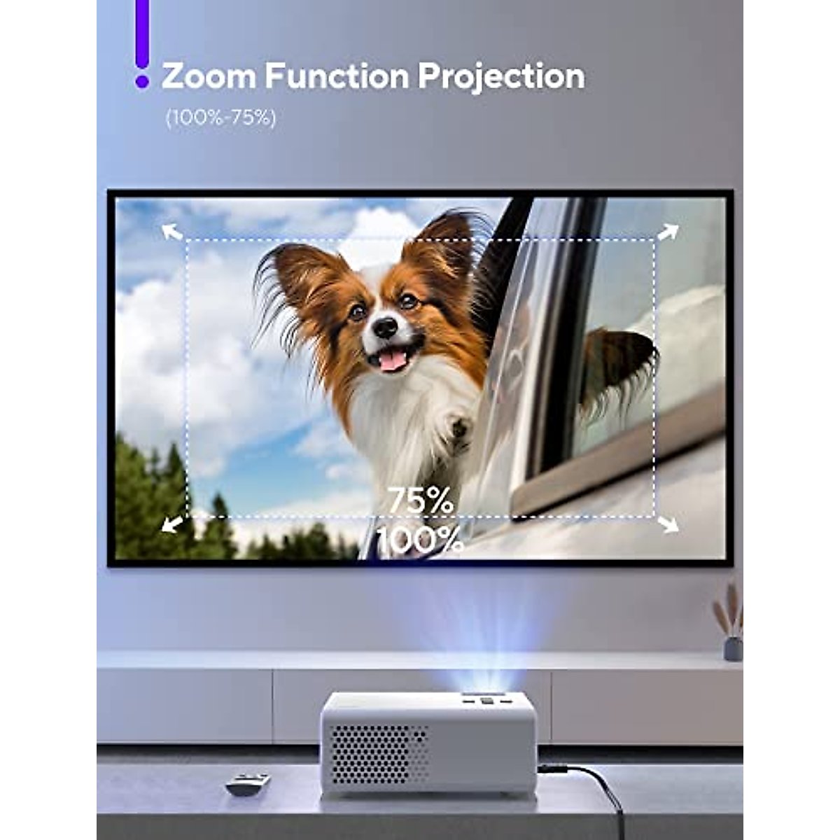 AKIYO Native 1080P HD WiFi Projector O7with an Arbitrary Rotation Portable Tripod, Carrying Case Included