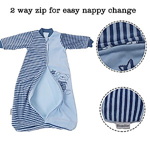 Toddler Sleeping Sack Long Sleeve 9-24M Cotton Velvet Tog 2.0 Warm12-18 Months Baby Wearable Blanket Soft Sleeping Bag with Arms 4 Seasons