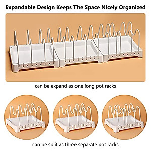 WANCHIY Cookie Sheet Organizer Rack for Cabinet- 3 PACK Pot and Pan Organizer for Cabinet, Adjustable Cutting Board Organizer, Baking/Lid/Dish/Plates/Pan Organizer Rack for Cabinet(White)