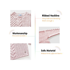 Kid Boys Girls Crewneck Pullover Sweater Long Sleeve Solid Color Chunky Jumper Knit Pullover Outwear,White,7-8 Years