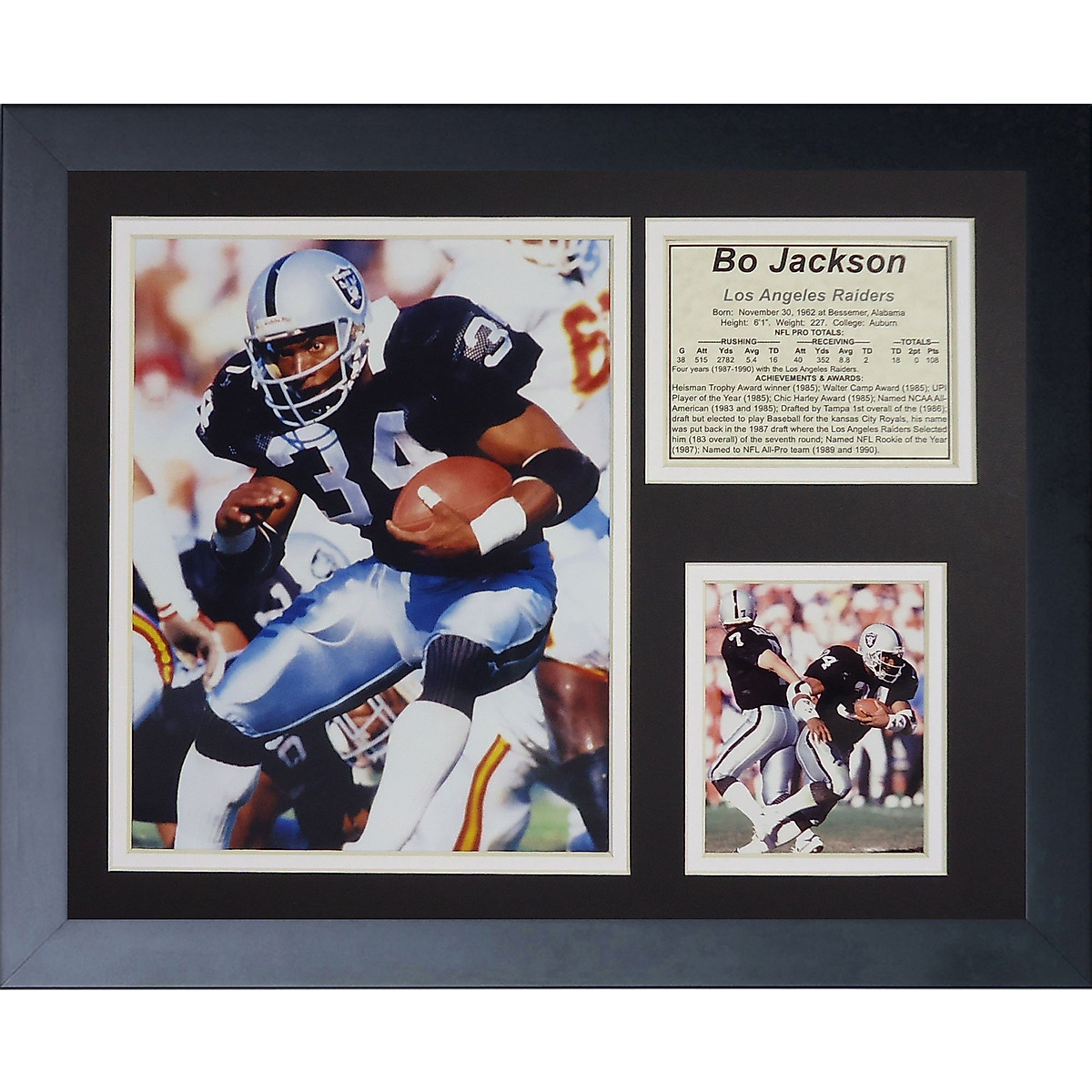 Legends Never Die Bo Jackson Framed Photo Collage, Black, 11x14-Inch