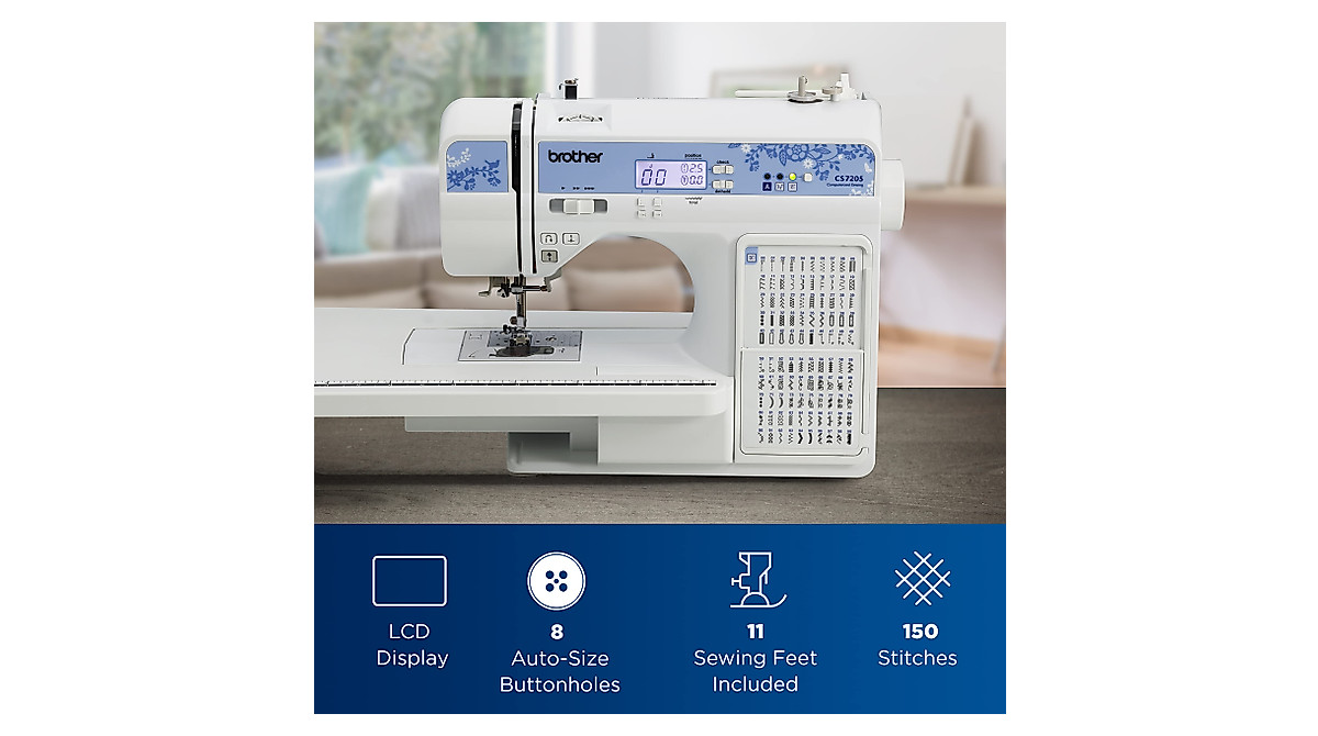 Brother CS7205 Computerized Sewing Machine with Wide Table, 150 Built ...