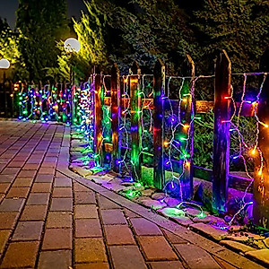 kemooie Outdoor Christmas Lights, 400 Led 26.2FT x3.3FT Hanging Curtain Lights, Connectable 8 Lighting Modes for Christmas Decorations Bedroom Wall Party Garden Decorations (Multicolor)