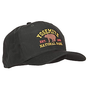 Yosemite National Park Gold Embroidered Cap - Charcoal OSFM