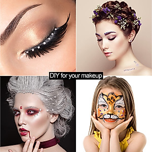 SIQUK 12 Sheets Face Jewels Rhinestones Face Gems Stick on Body Eye Nail Face Rhinestone Self Adhesive Face Crystal for Makeup Festival DIY Nail Art Decorations