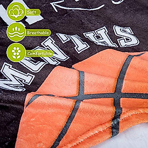 SUKOON Monthly Milestone Blanket for Baby Boy/Girl | Basketball Theme | Includes Frame and Bib | Large | 47"x40" | Personalized Baby Month Blanket for Newborn Baby Shower