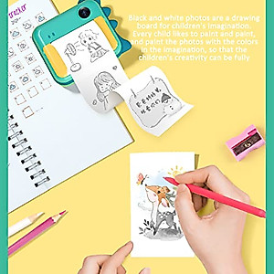QSYY Printable Children's Camera, Wrong Title Printer, Photo Video Digital Camera, Birthday for Boys and Girls, with 32G Memory and Printing Paper,Pink