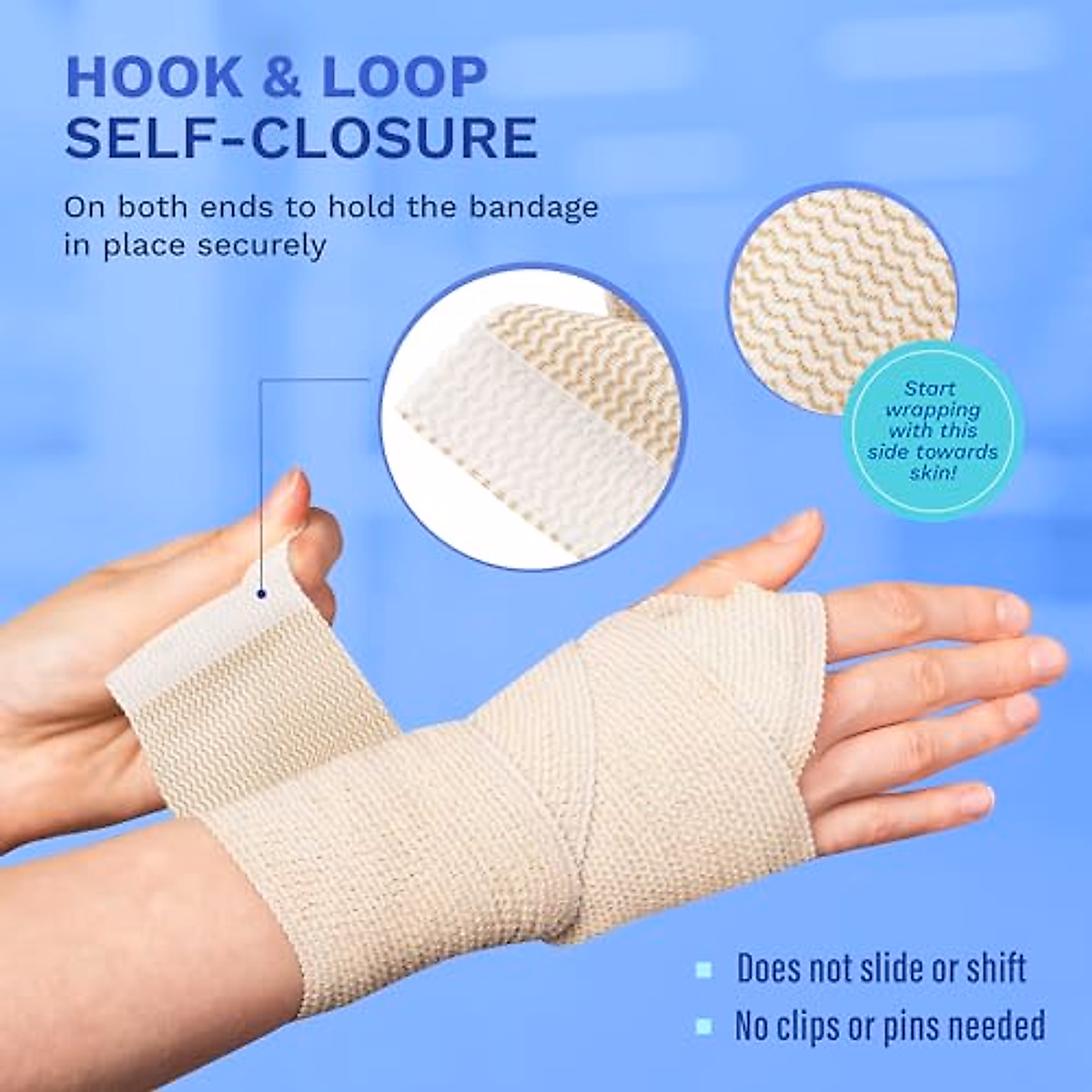 ExL Body Performance Elastic Bandage with Self-Closure (6 Inch Wide) (Cotton - 15 Feet Long) - Pack of 2