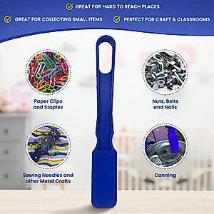 MR CHIPS Made in USA Bingo Magnetic Wand & ¾ Inch Blue 100 Upgraded Pieces Chips Plastic with Metal Rings - Support American Jobs