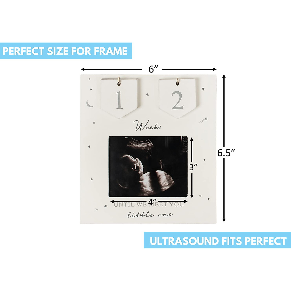 Sonogram Picture Frame | Countdown Weeks | Keepsake Baby Ultrasound Frame | Great Gift for Expecting Parents | Nursery Décor | Best Baby Announcement | Love at First Sight (6.5 x 6 Inches)