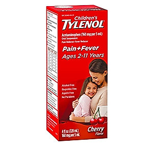Tylenol Children's Oral Suspension Medicine with Acetaminophen, Cherry, 4 Fl Oz