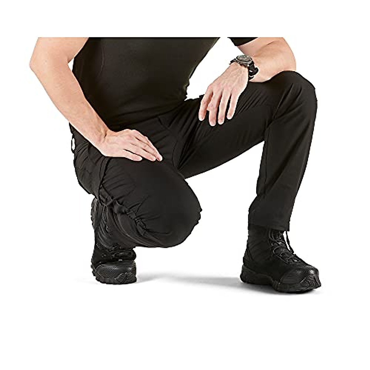 5.11 Tactical Men's Icon Cargo Pant, Flax-Tac Stretch, Guessted, Teflon Finish, Style 74521, Black, 36x32