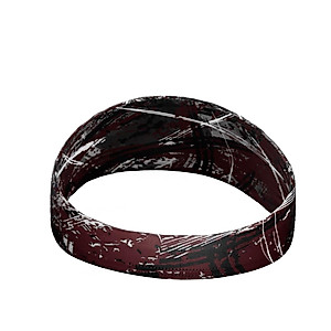 Unisex Headband/Sweatband. Best for Sports, Fitness, Working Out, Yoga. Tapered Design. Reversible. (Wicked Maroon)