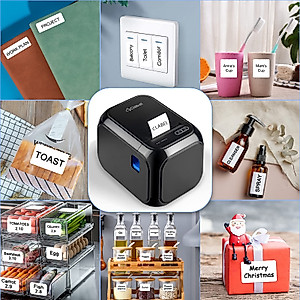 Label Maker Machine with Tape, CLABEL 220D Desktop Thermal Label Printer with USB Cabel,Support Windows, for Office Home